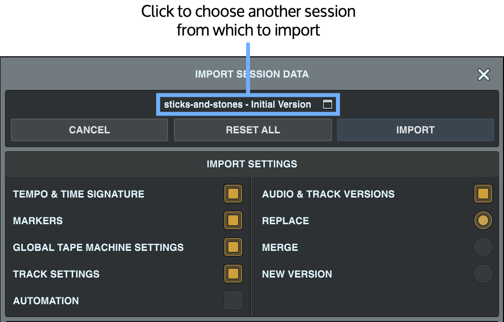 Importing Session Data – Universal Audio Support Home Importing Session Data – Universal Audio Support Home