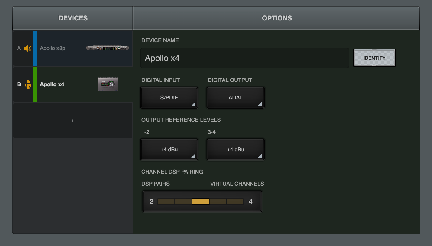 Hardware Settings Panel – Universal Audio Support Home