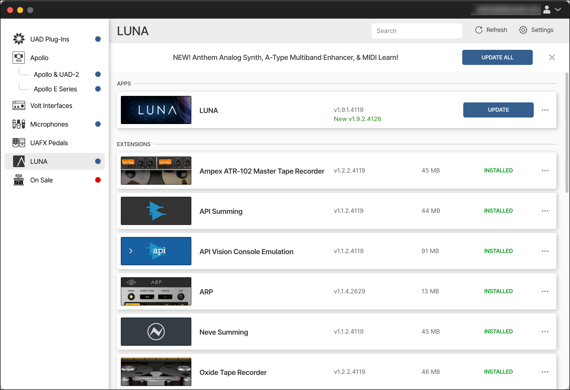 UA Connect with LUNA – Universal Audio Support Home