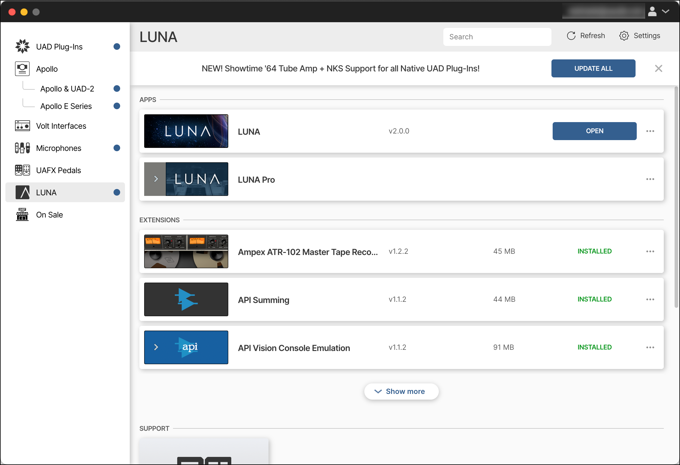 UA Connect with LUNA – Universal Audio Support Home